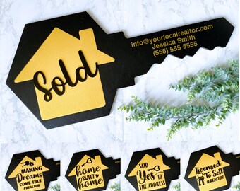 Realtor Sold Key Sign - Etsy