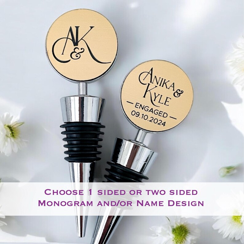 Personalized Wine Stopper for Couple, Custom Bottle Stopper, Unique ...
