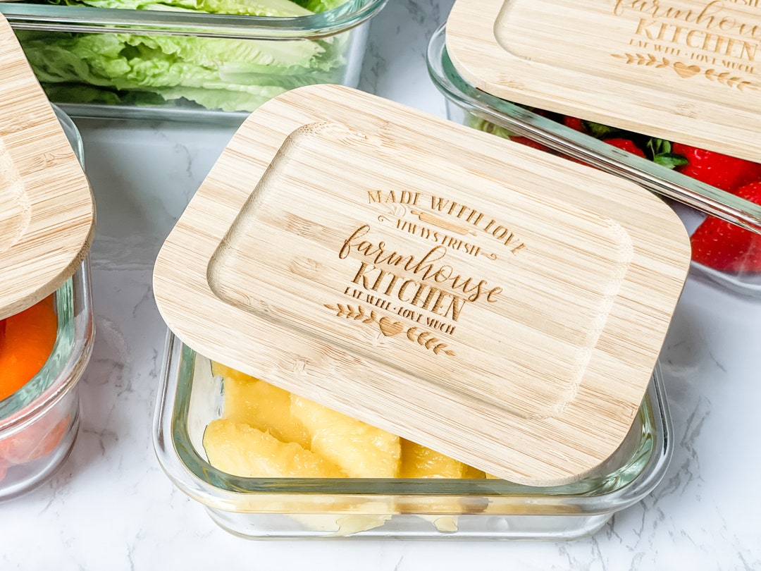 Ecofriendly Personalized Glass Tupperware Set Containers for Meal Prep ...