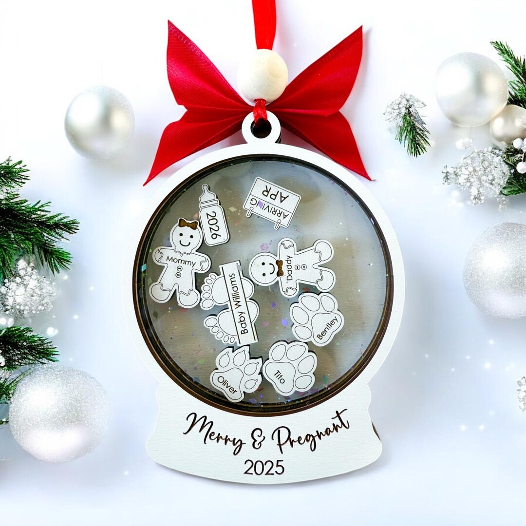 Expecting Parents Christmas Ornament, Personalized Pregnancy Ornament ...