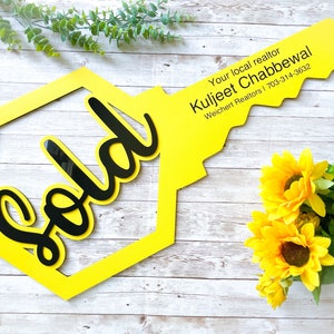 Realtor Key Sign, Realtor Key Sold Sign, Realtor Key Prop, Custom Real ...