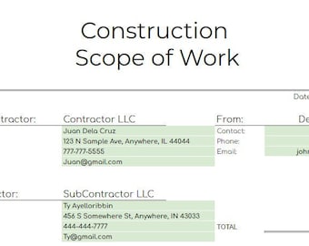 Scope of Work Contract Template, SOW Design Example, Procurement ...