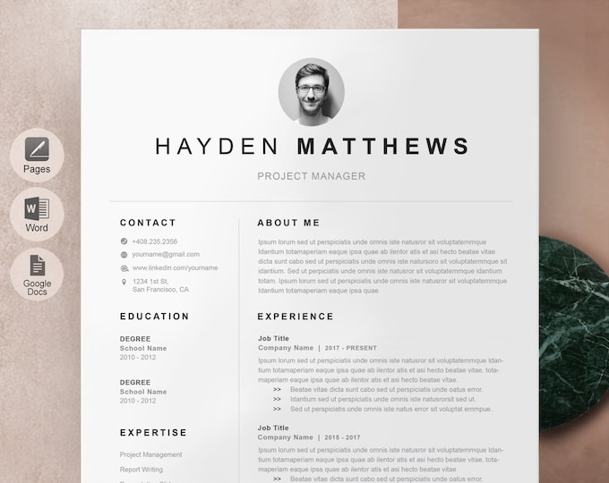 CV Template Modern, Google Docs Resume, College Resume Template, CV ...