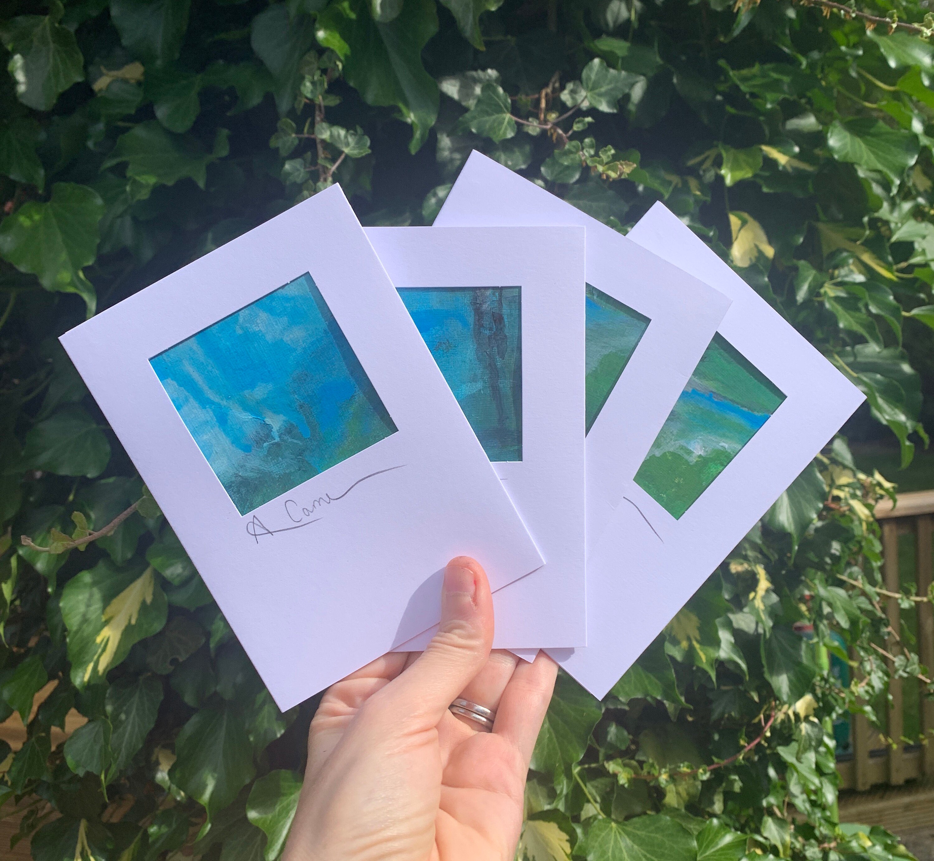 Frameable, Signed, Original Hand Painted Art Greeting Cards Pack of 4 ...