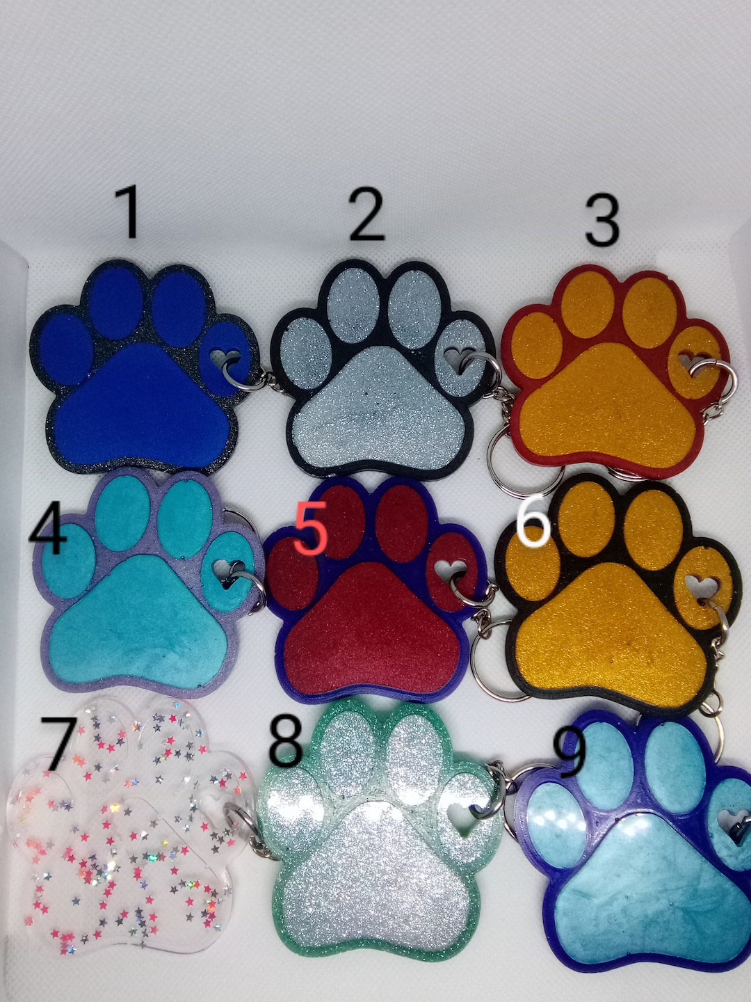 Resin Paw Keychains - Etsy