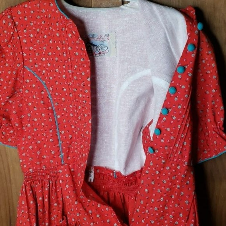 Cottagecore Red Mini Floral Dress - Etsy