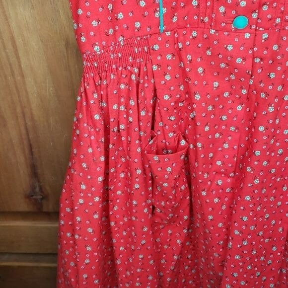 Cottagecore Red Mini Floral Dress - Etsy