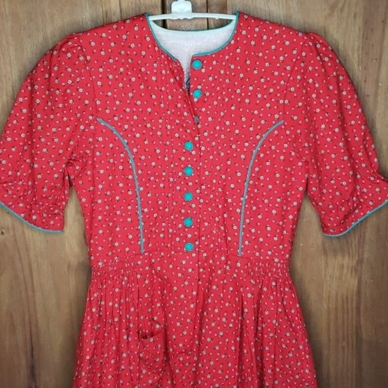 Cottagecore Red Mini Floral Dress - Etsy