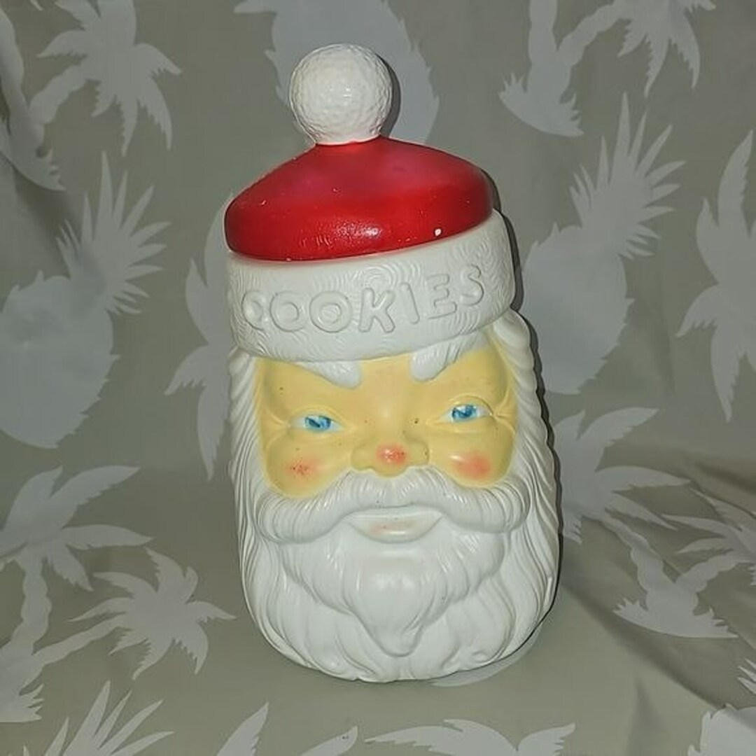 Empire 1973 Plastic Blow Mold Santa Claus Head Santa Face Cookie Jar - Etsy