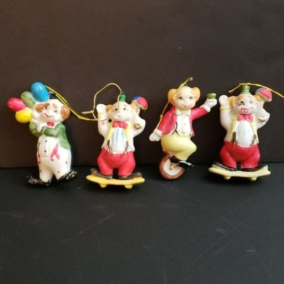 Vintage Christmas Around the World Circus Clown Ornaments - Etsy