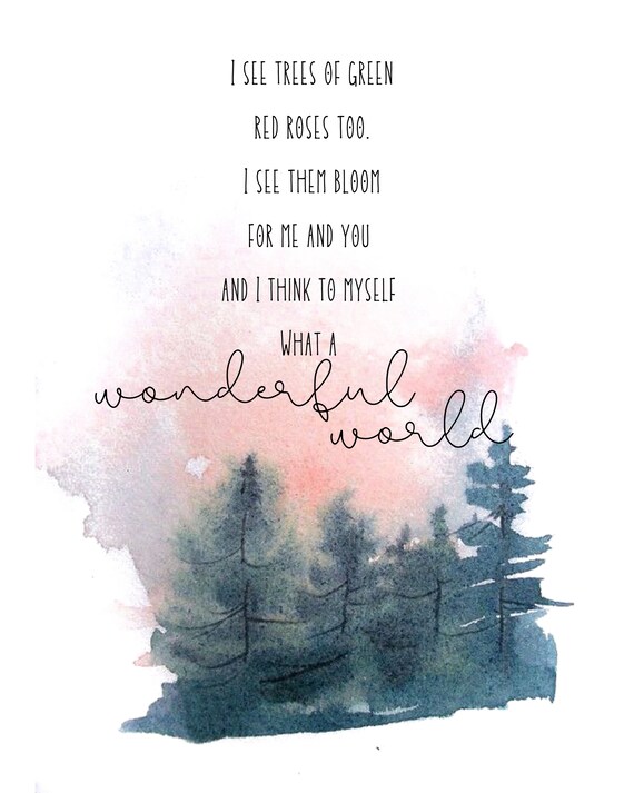 Wonderful World Lyrics Digital Download Print 16 X20 Wedding - Etsy