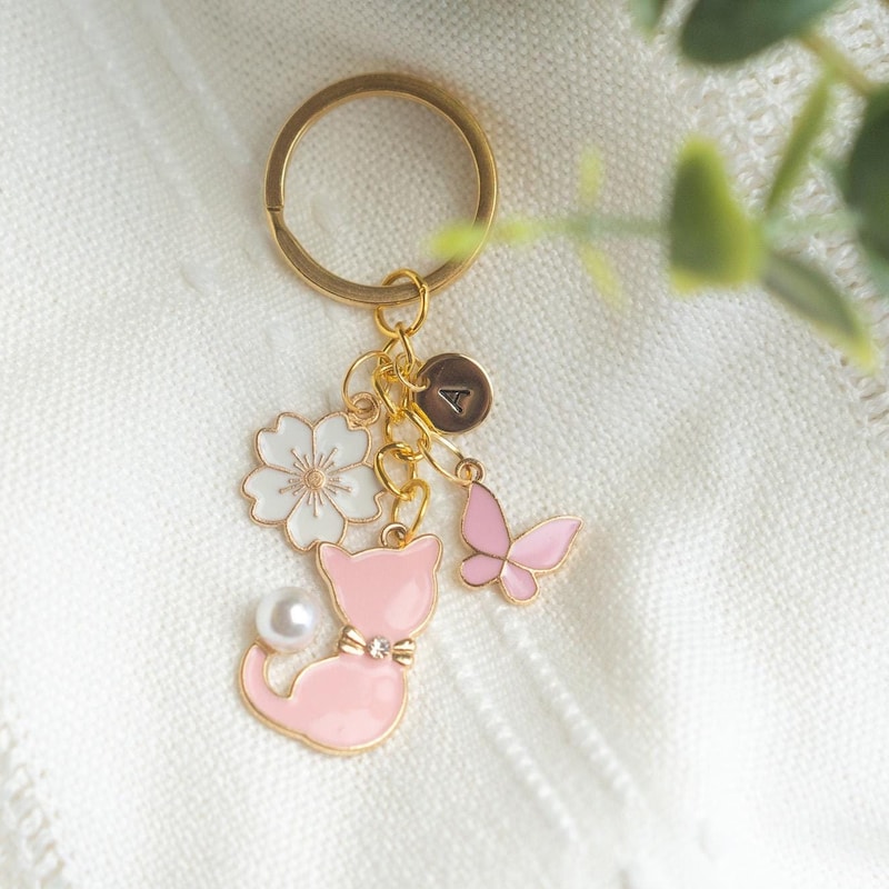 Cat Keychain - Etsy