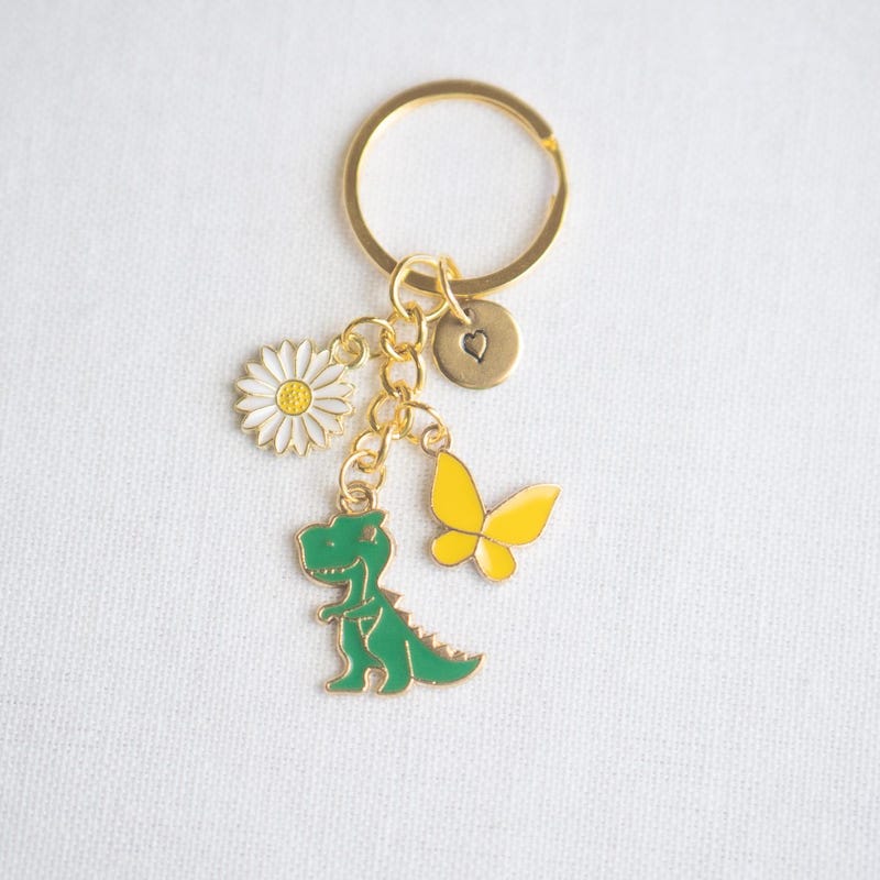 Dinosaur Keychain - Etsy
