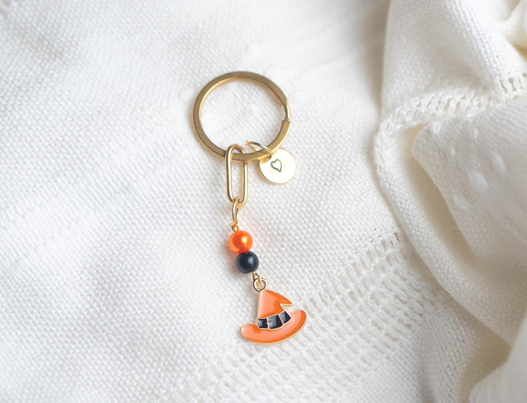Halloween Witch Hat Keychain, Personalized Gift, Cute Car Keychain ...