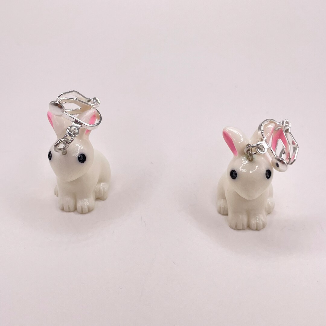 Clip On/hook Bunny Rabbit Earrings - Etsy