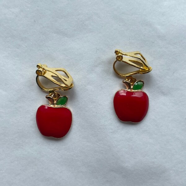 Gold Apple Earrings - Etsy