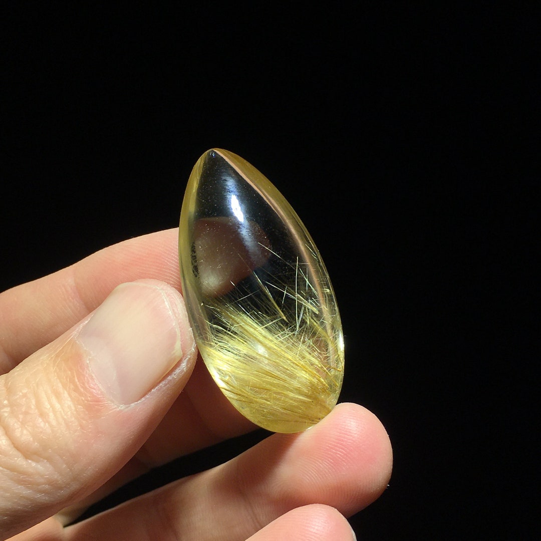 42mm Stunning Natural High Quality Golden Rutilated Quartz Crystal Hand ...