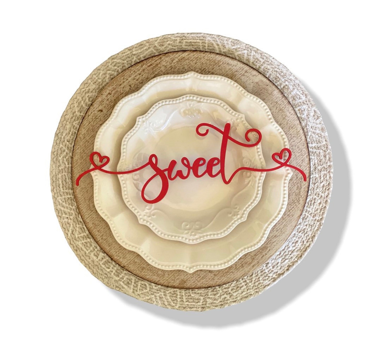 SWEET Script Plate Topper/ Name Card/ Valentines Day - Etsy