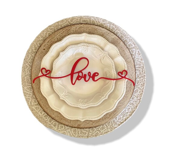 LOVE Script Plate Topper/ Name Card/ Valentines Day | Etsy