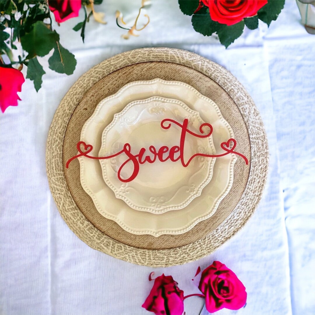 SWEET Script Plate Topper/ Name Card/ Valentines Day - Etsy