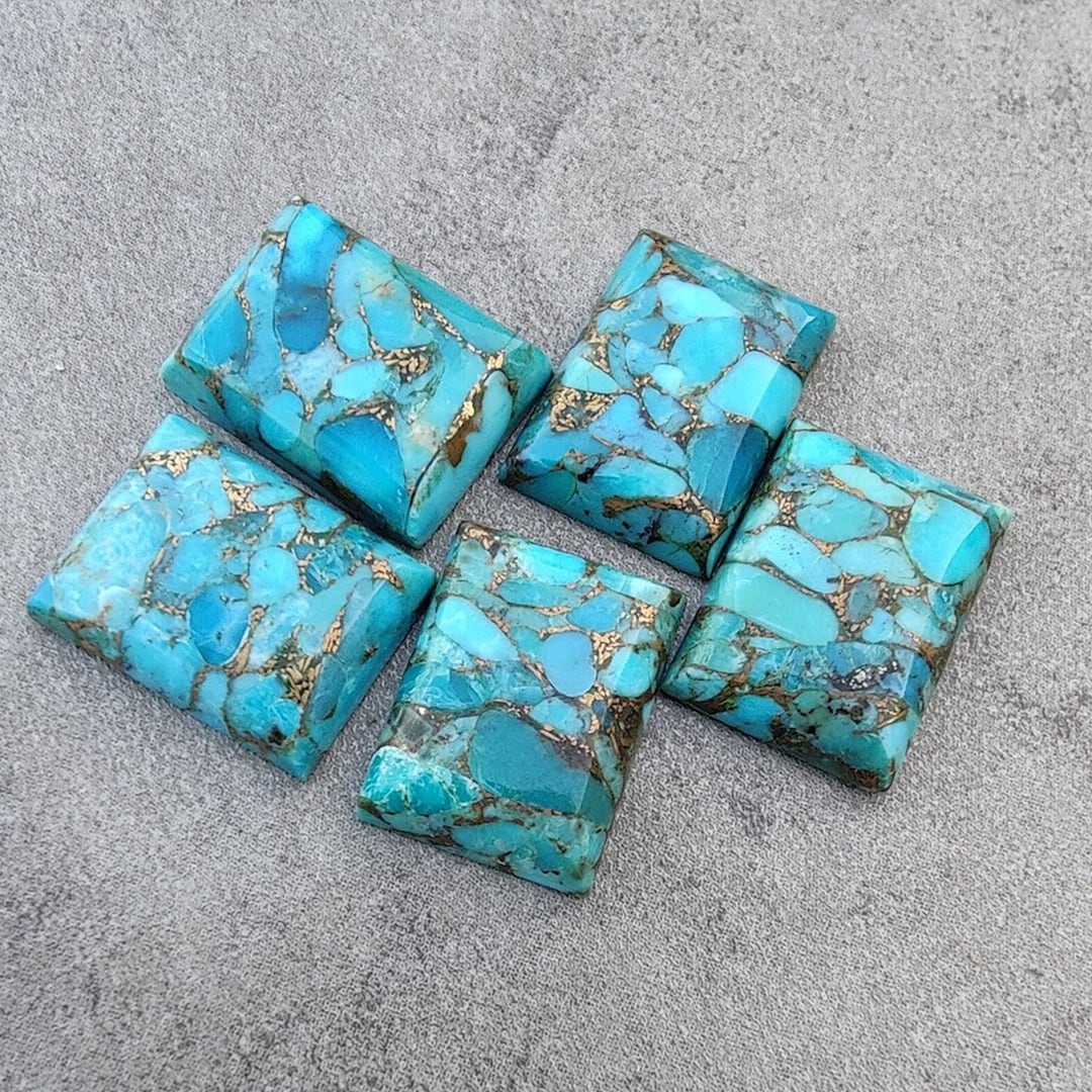 Rare! Natural Blue Copper Turquoise Rectangle Shape Gemstones AAA ...
