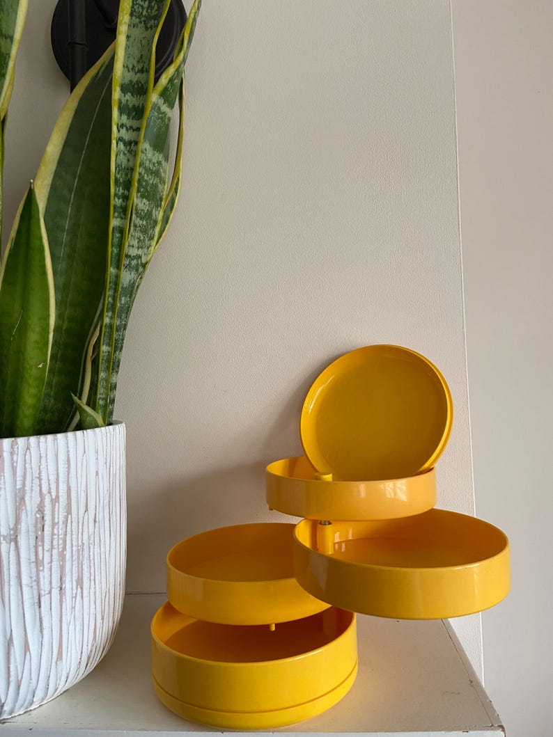 Vintage Inter Design Yellow Spaceage Desk Organizer - Etsy
