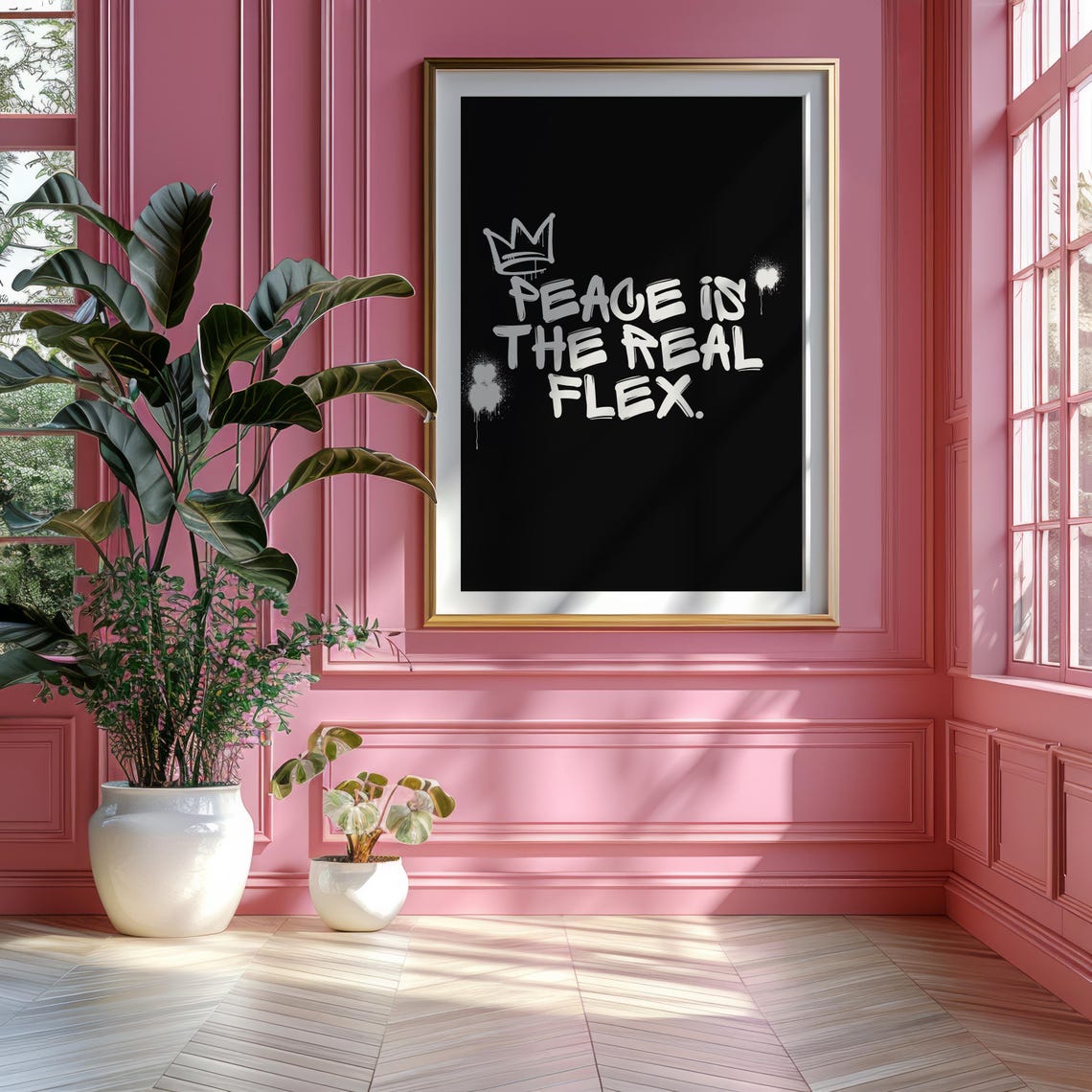Peace is the Real Flex Graffiti Art Print: Inspirational Urban Wall ...