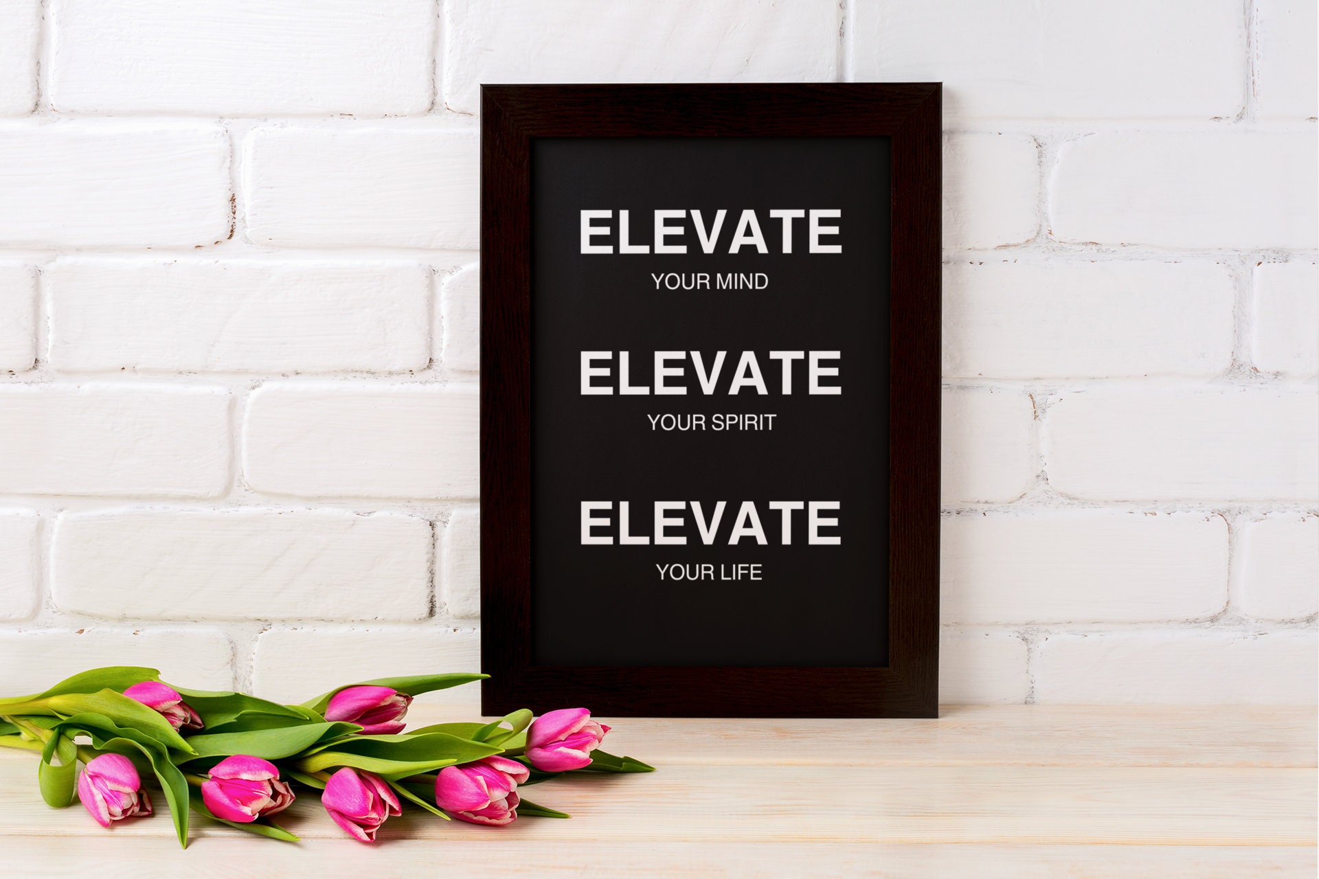 Inspire and Elevate Framed Poster, Motivational Wall Art, Mental Health ...