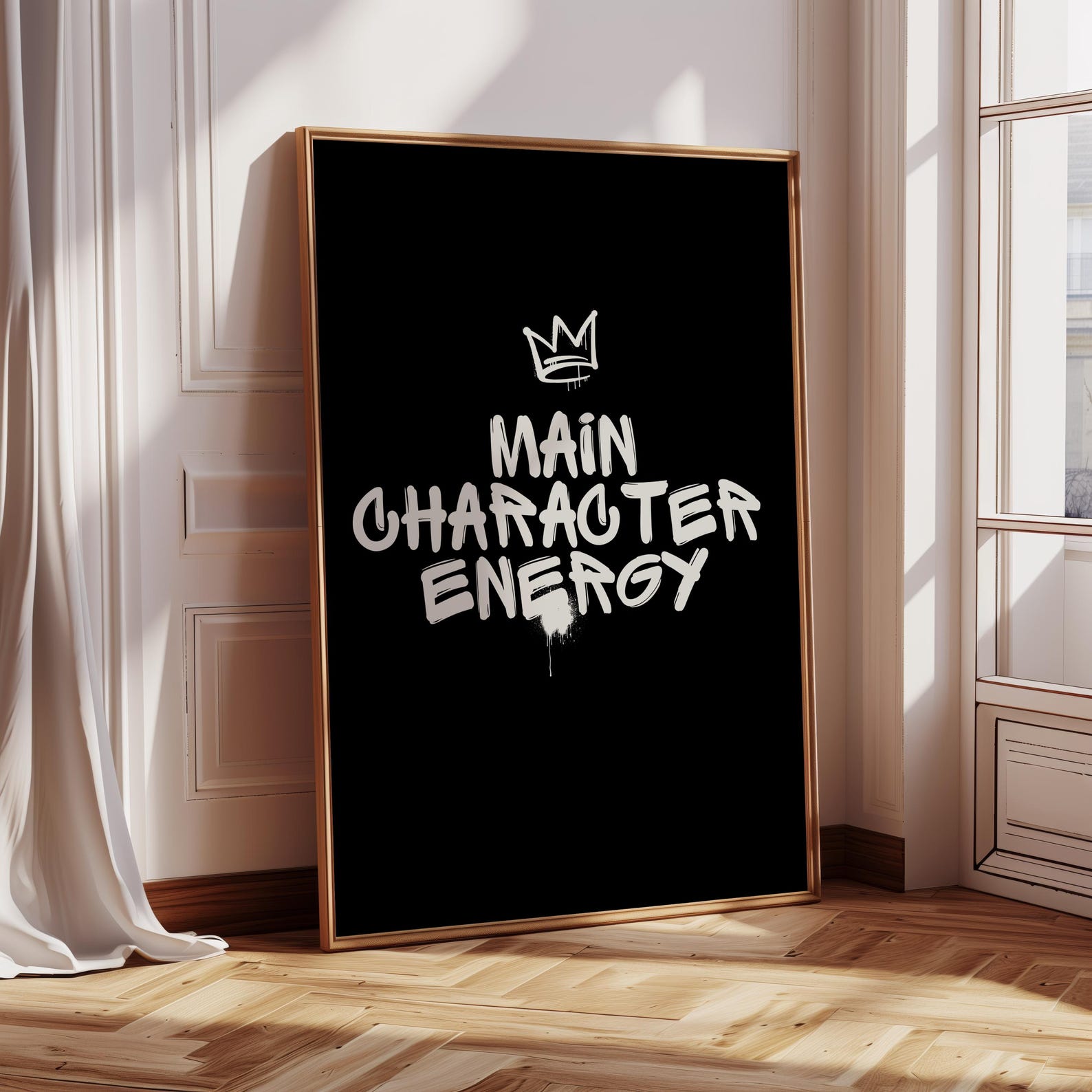 Graffiti Style Main Character Energy Print: Bold Urban Street Art - Etsy