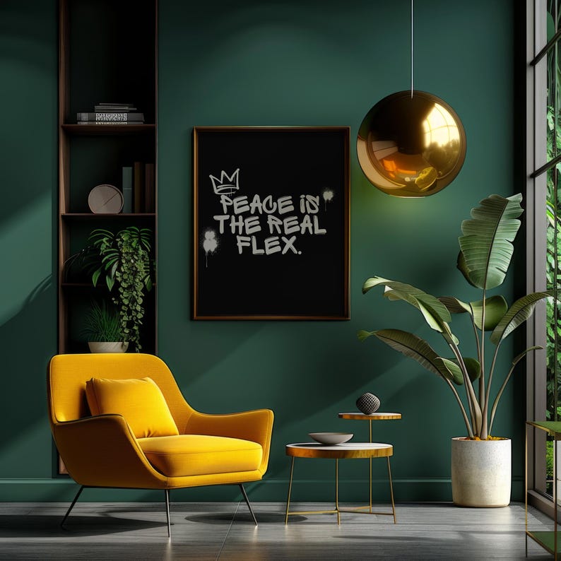 Peace is the Real Flex Graffiti Art Print: Inspirational Urban Wall ...