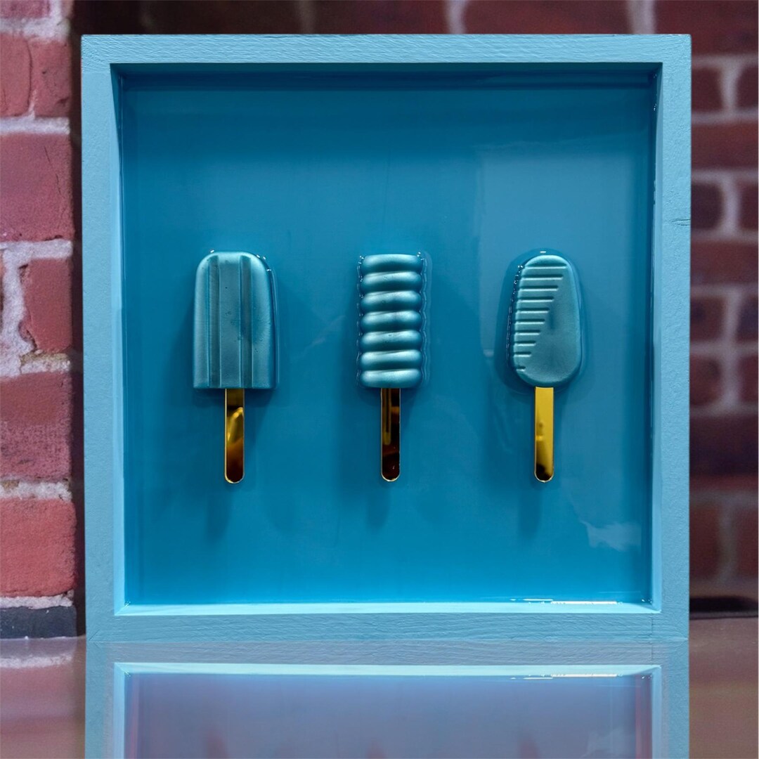 Light Blue 3D Resin Popsicle Wall Art: Pop Art Sculpture - Etsy