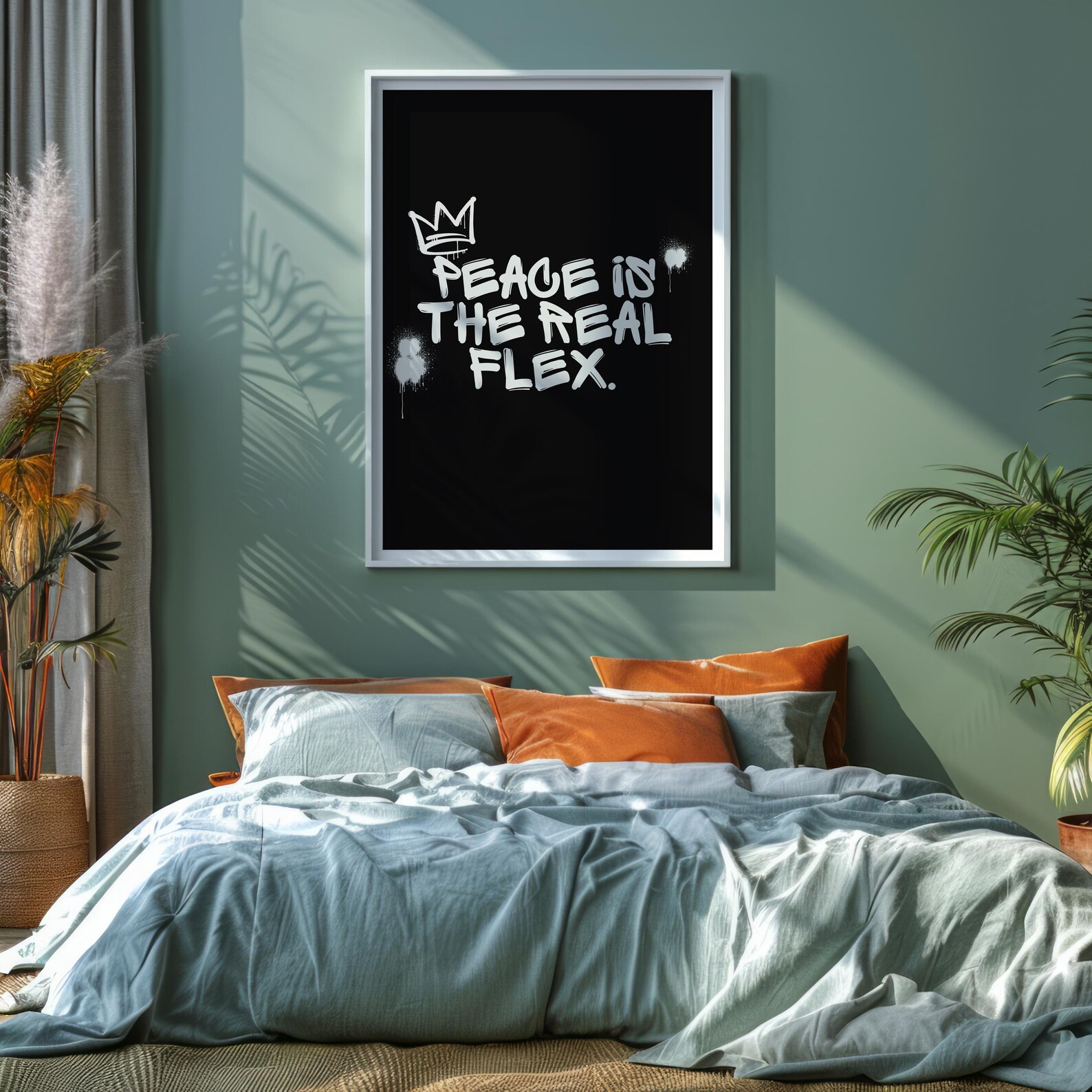 Peace is the Real Flex Graffiti Art Print: Inspirational Urban Wall ...
