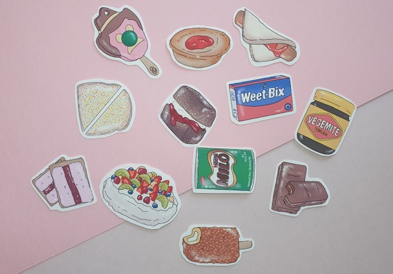 decal AUSSIE TREATS Sticker Pack or Individual / Glossy Vinyl Die-Cut ...