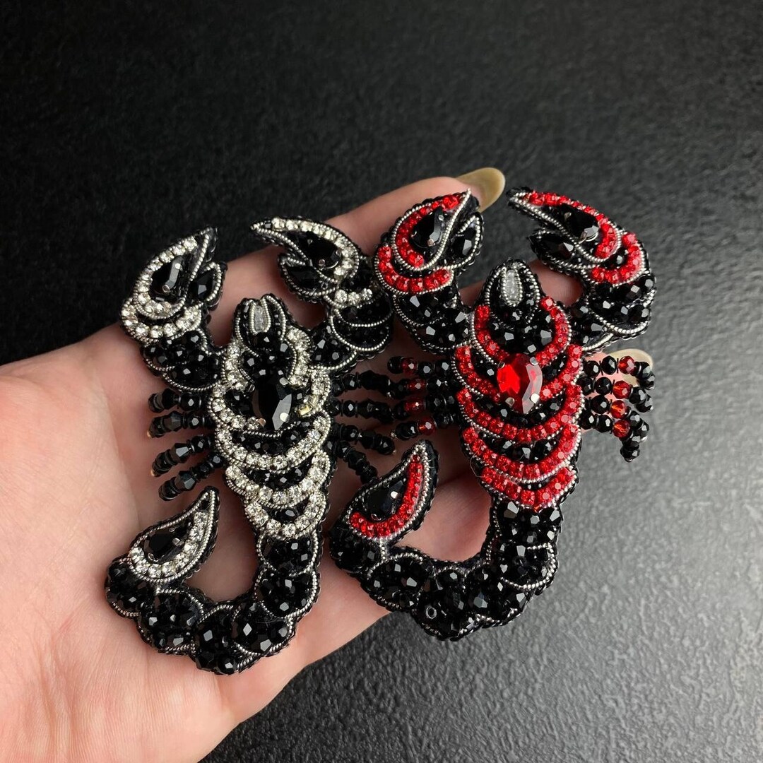 Scorpion Brooch, Black Scorpion, Insect Brooch, Scorpion Pin - Etsy