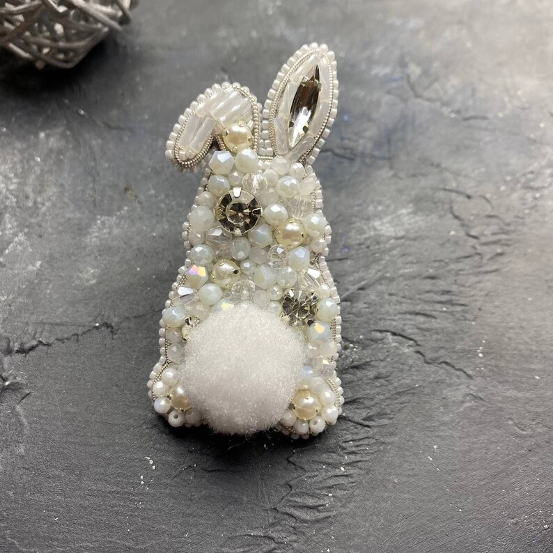 Rabbit Brooch White Rabbit Brooch Kawaii Rabbit Shawl Pin - Etsy
