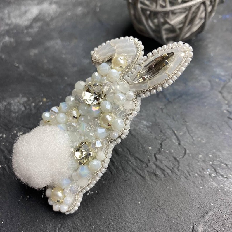 Rabbit Brooch White Rabbit Brooch Kawaii Rabbit Shawl Pin - Etsy
