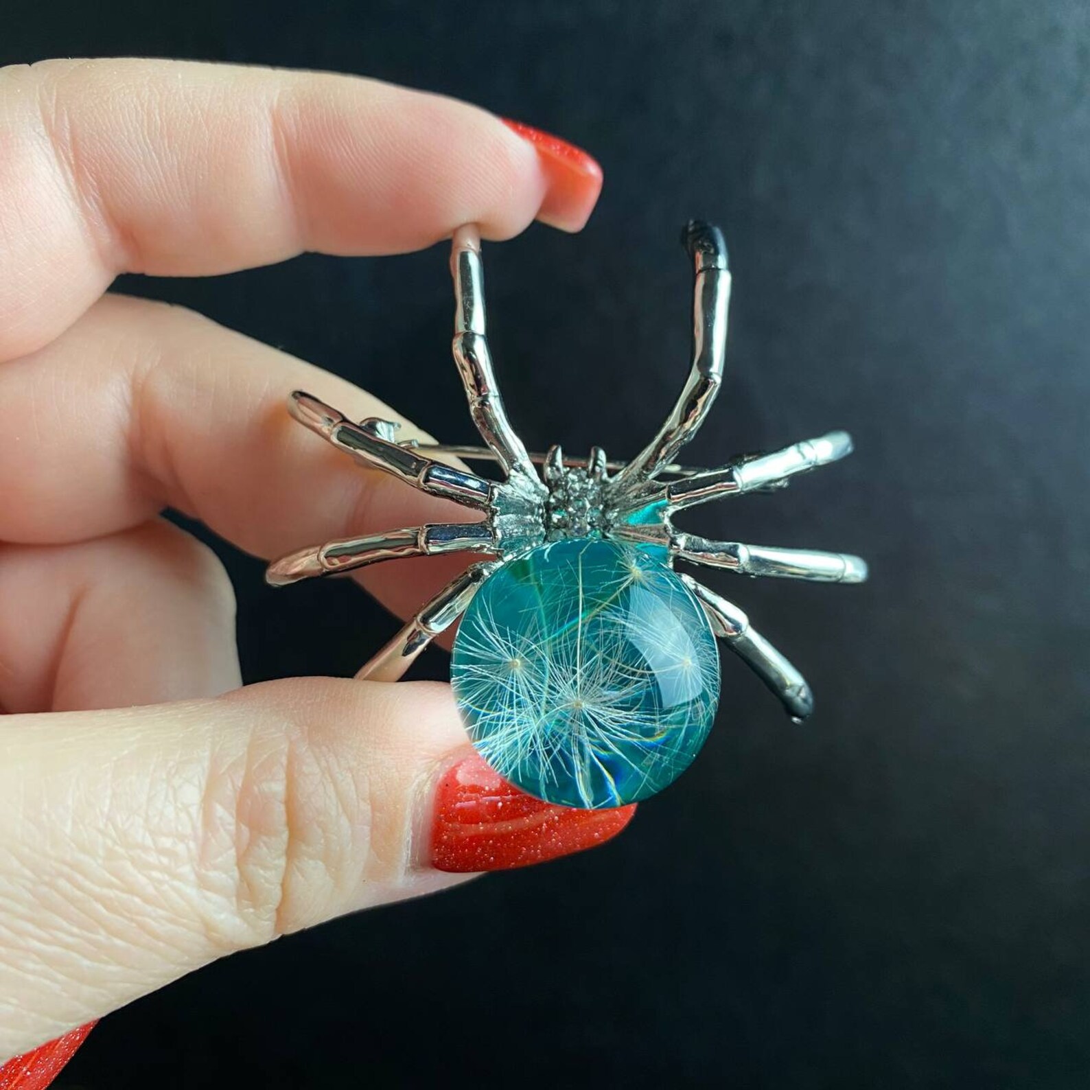 Dandelion Spider Brooch: Real Dandelion Seed Epoxy Resin Jewelry - Etsy