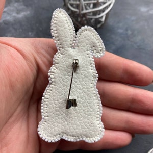 Rabbit Brooch, White Rabbit Brooch, Kawaii Rabbit, Shawl Pin, Bunny Pin ...