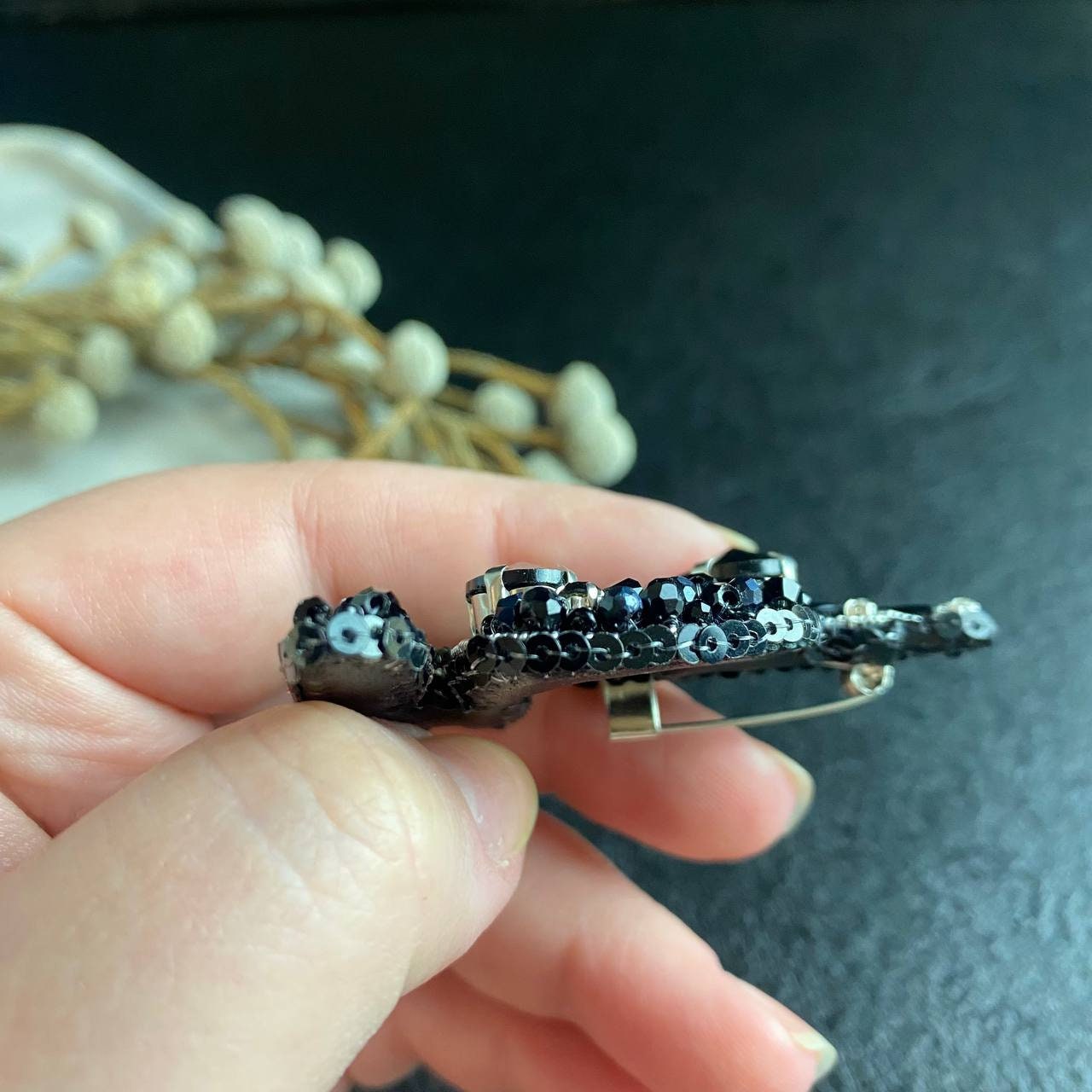 Embroidered Microscope Brooch: Beaded Leather Science Gift - Etsy