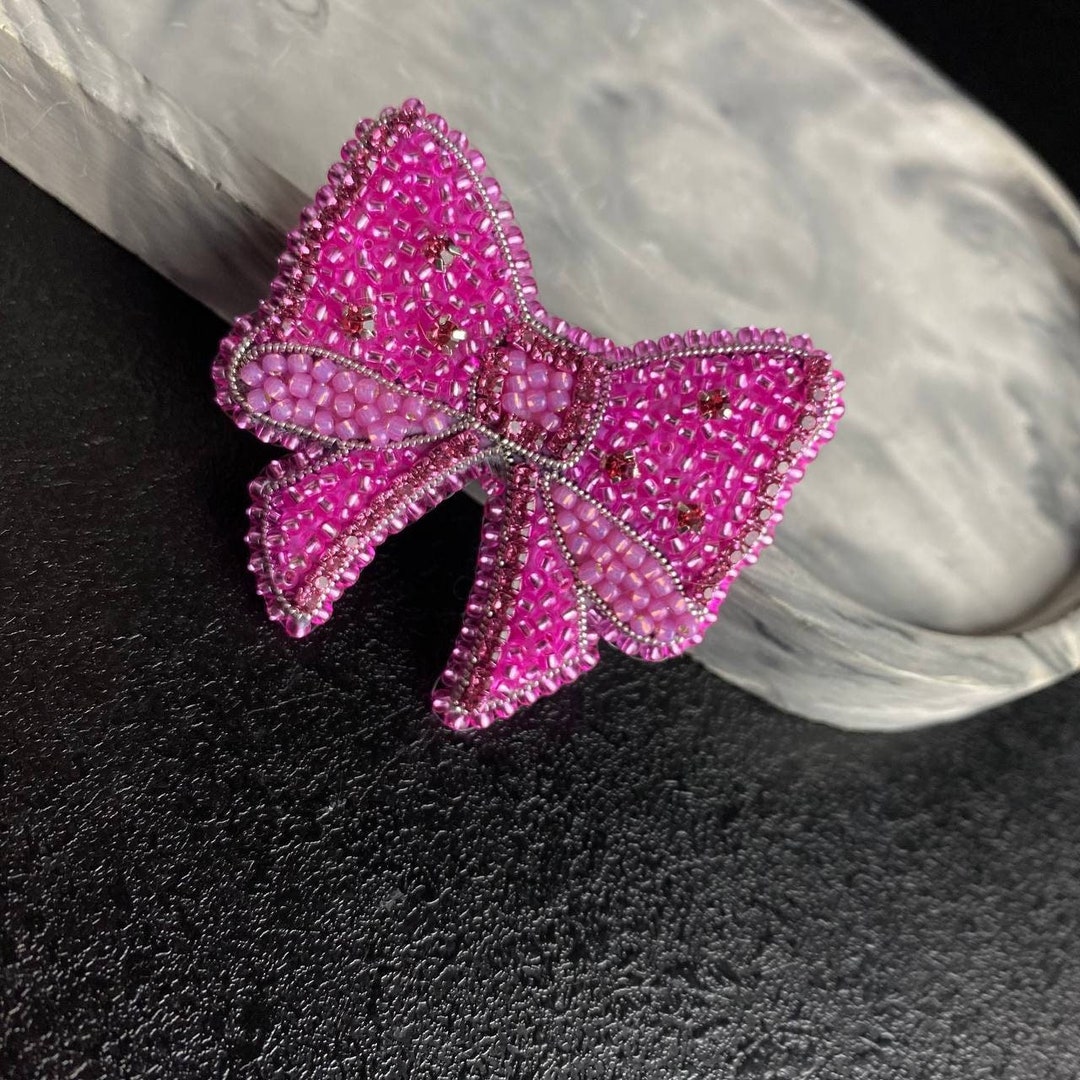 Bow Brooch, Pink Bow Brooch, Pink Bow, Bow Jewelry - Etsy