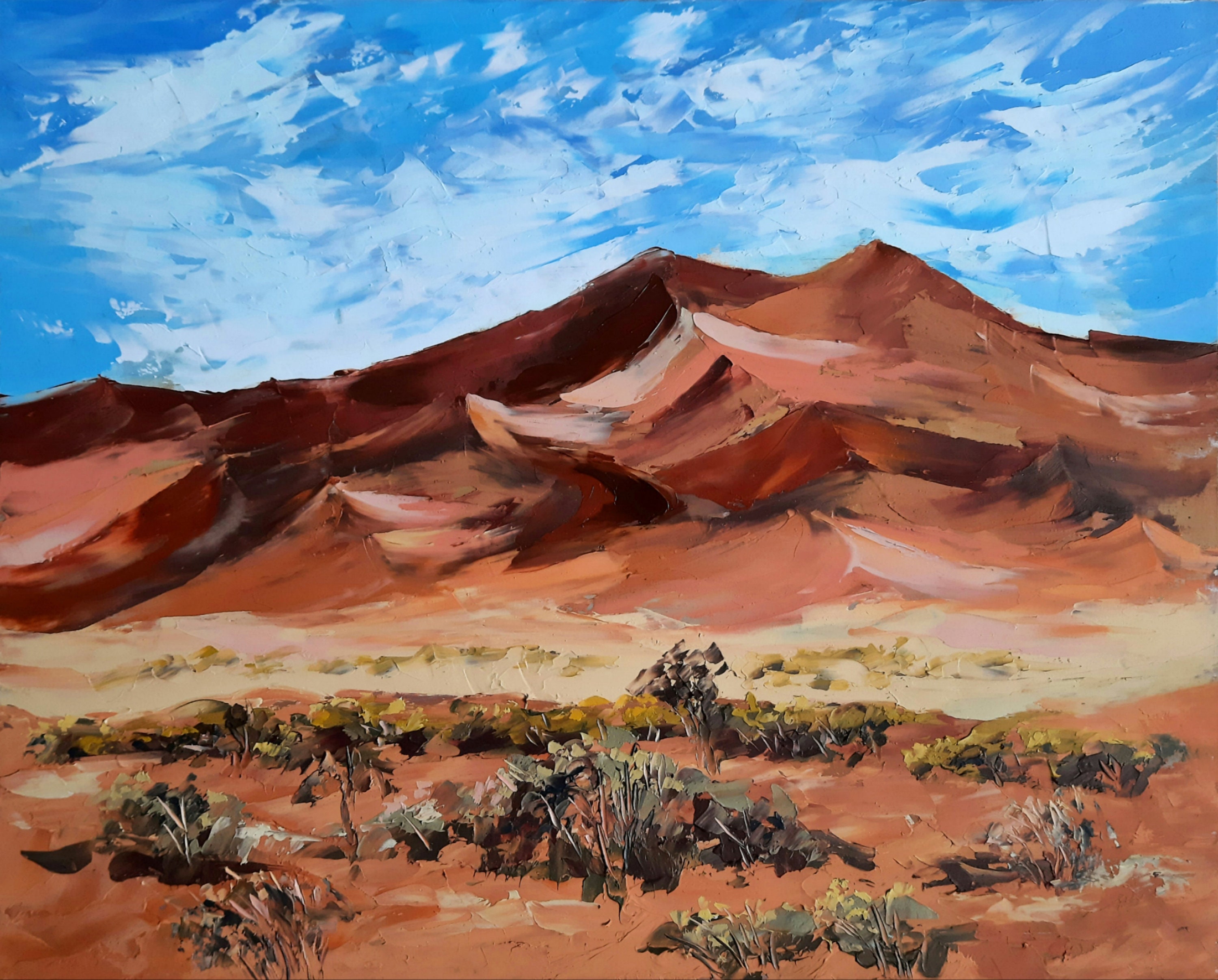 Desert Painting Landscape Original Art Impasto Oil Painting | Etsy