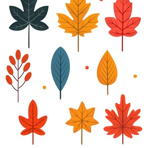 Autumn Leaves Clipart,fall Elements Clipart, Autumn Leaves, Fallen ...