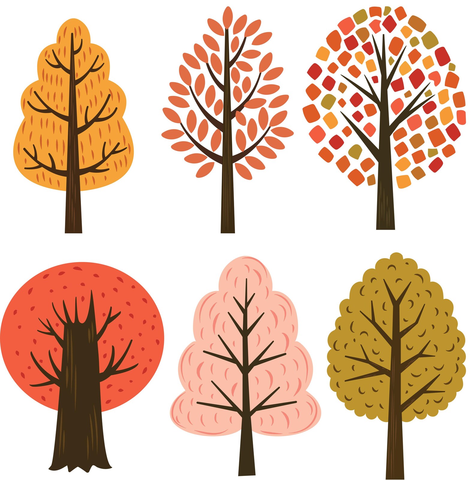 Autumn Tree Clipart,fall Elements Clipart, Autumn Tree, Fallen Tree ...