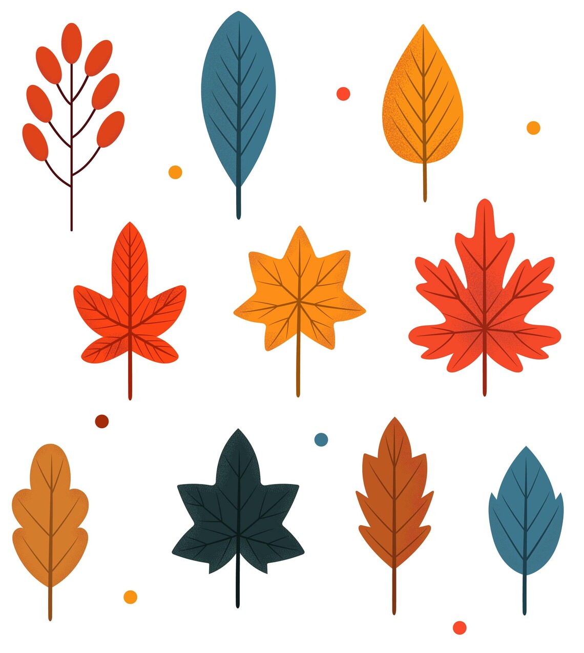 Autumn Leaves Clipart,fall Elements Clipart, Autumn Leaves, Fallen ...