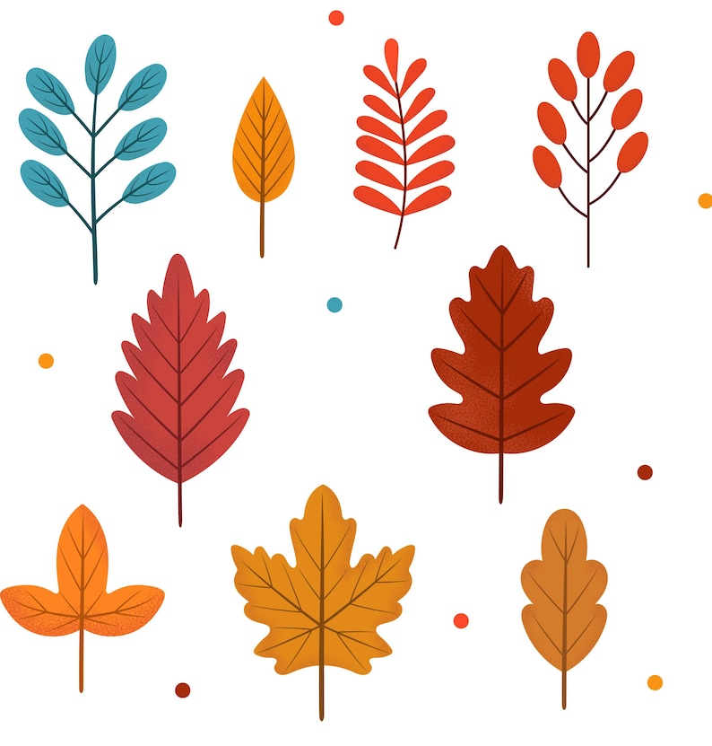 Autumn Leaves Clipart,fall Elements Clipart, Autumn Leaves, Fallen ...