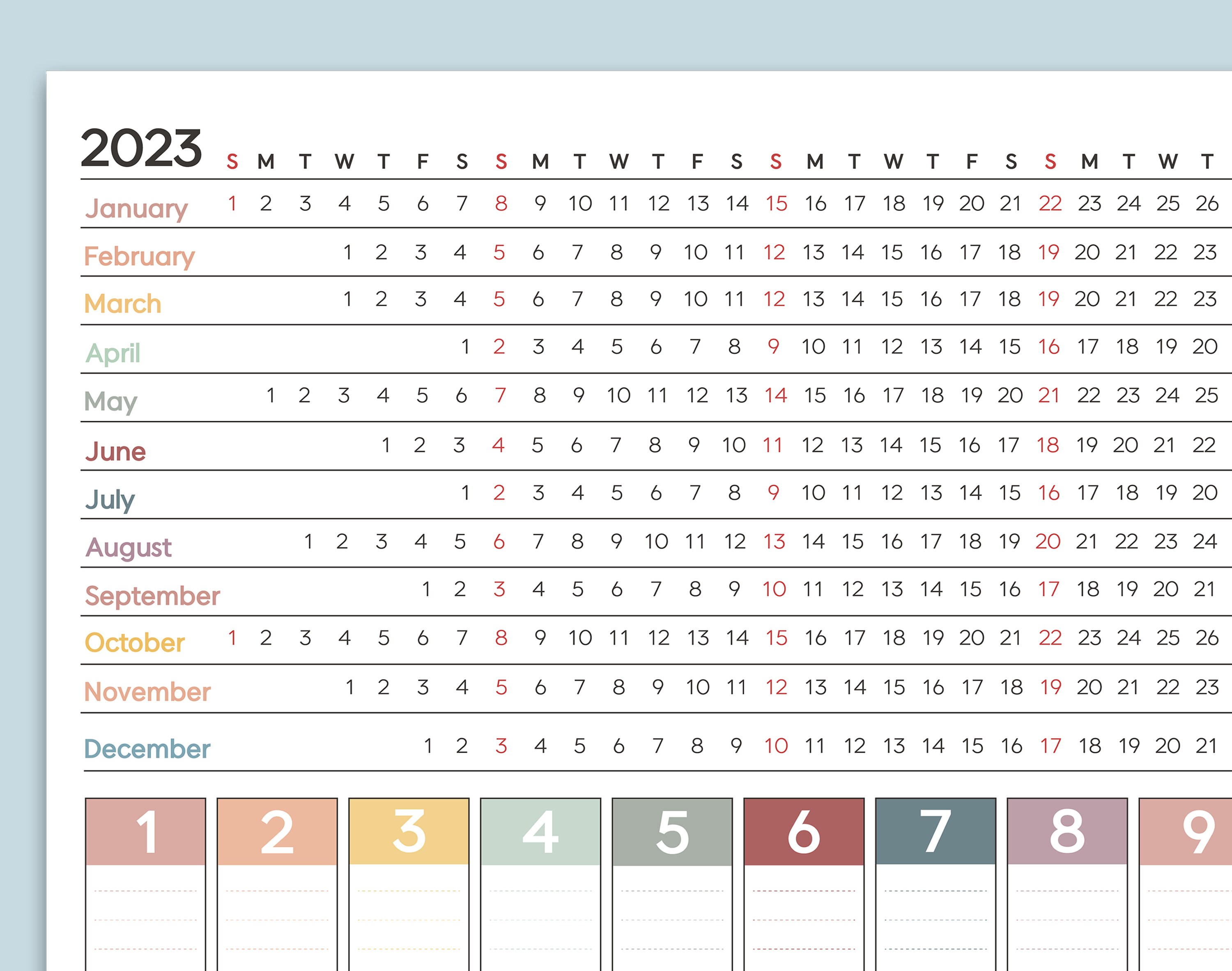 Calendario 2023, Calendario anual 2023, Calendario y planificador 2023 ...