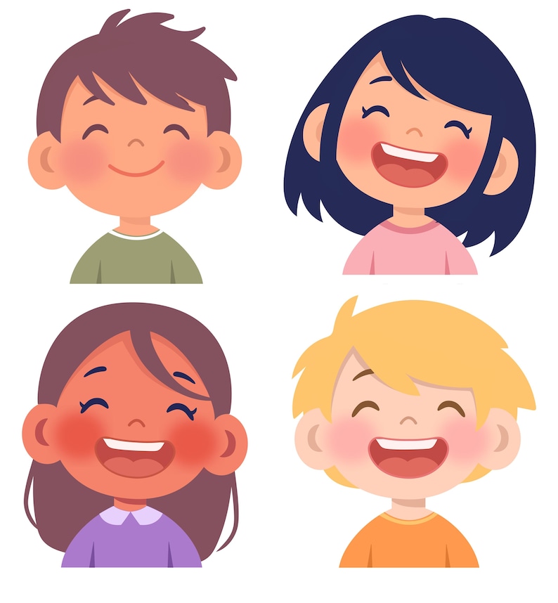 Child Face Clip Art, Smiling Face Clip Art, Child Laughing Face Clip ...