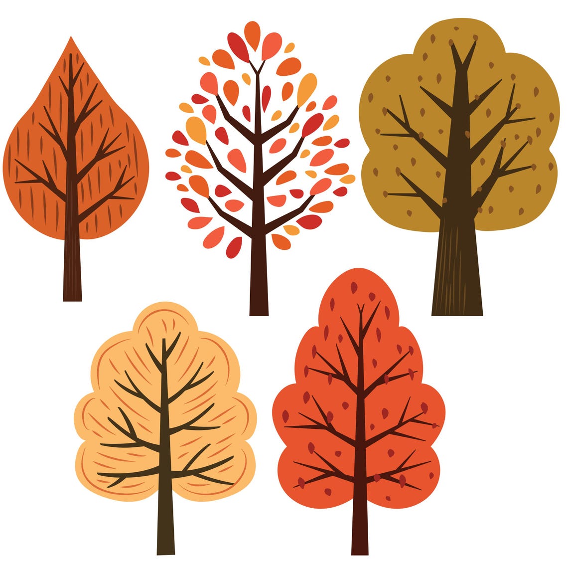 Autumn Tree Clipart,fall Elements Clipart, Autumn Tree, Fallen Tree ...