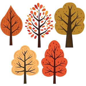 Autumn Tree Clipart,fall Elements Clipart, Autumn Tree, Fallen Tree ...