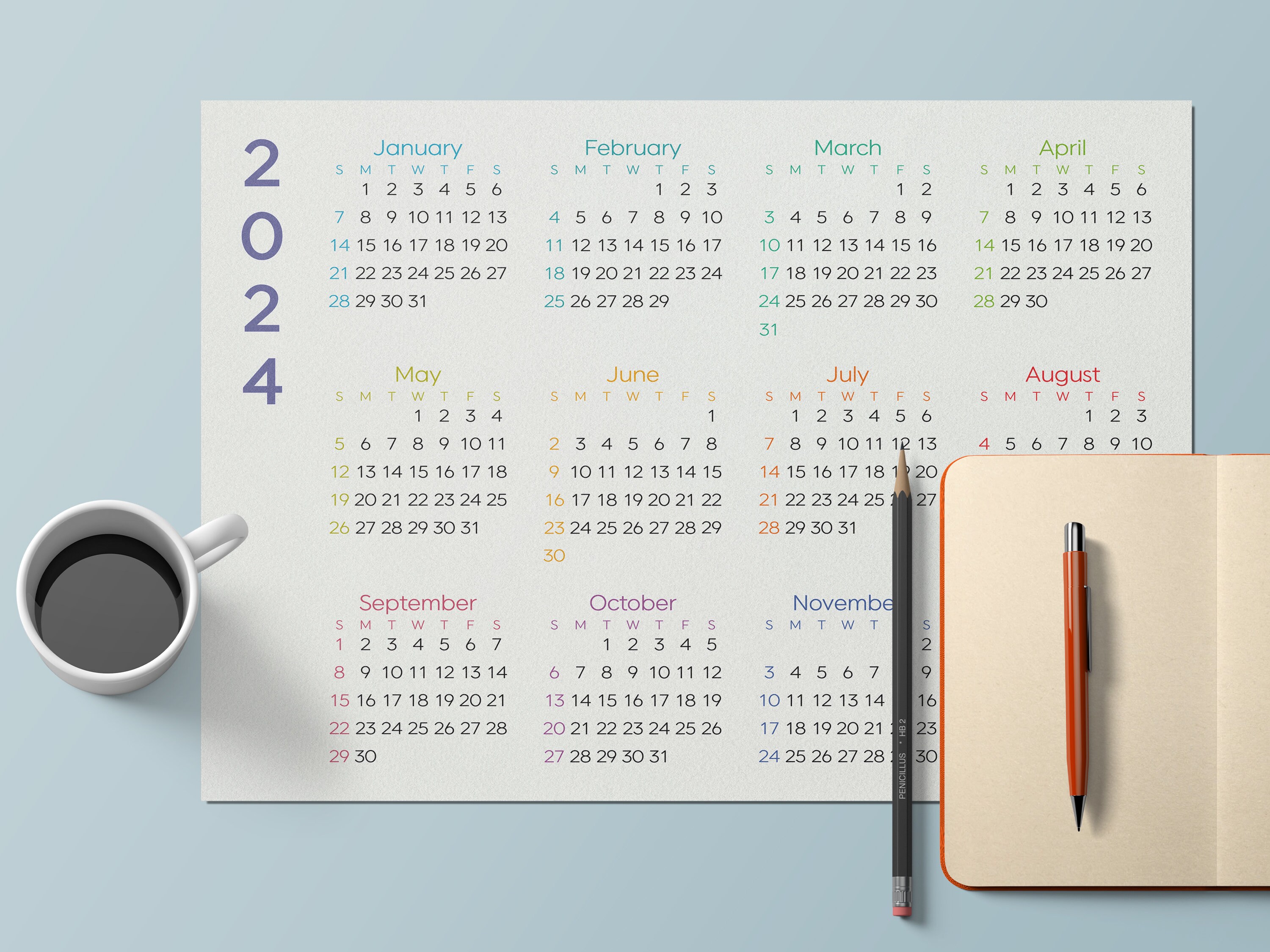2024-25 Calendar Printable, Yearly Calendar,one Page Calendar, Year at ...